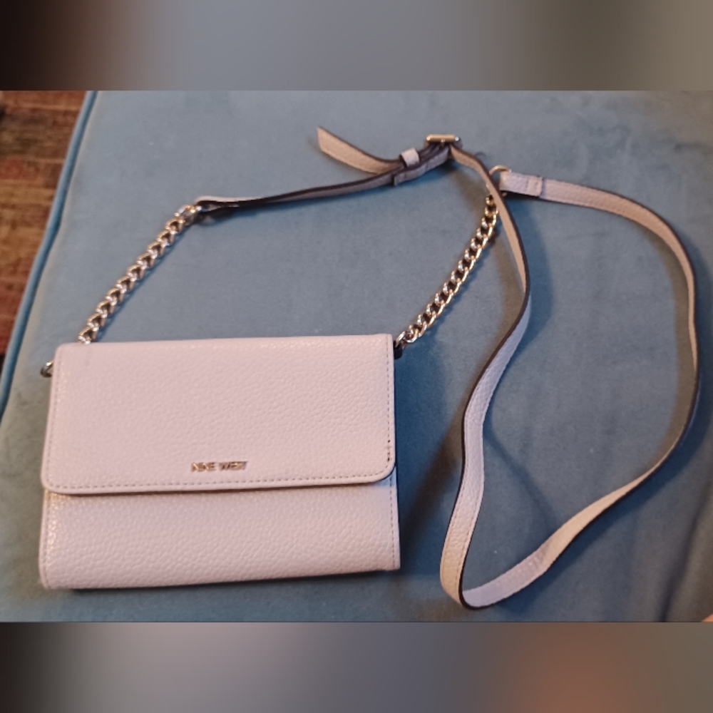 Nine West Lucianne Convertible Flap Light Gray Crossb… - Gem